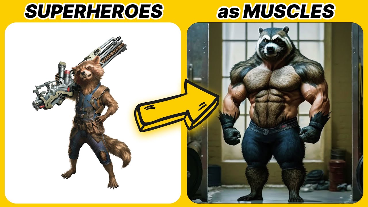😻 MARVEL and DC SUPERHEROES as MUSCLES ⚡️ AVENGERS BUT MUSCLES PART 1 ...