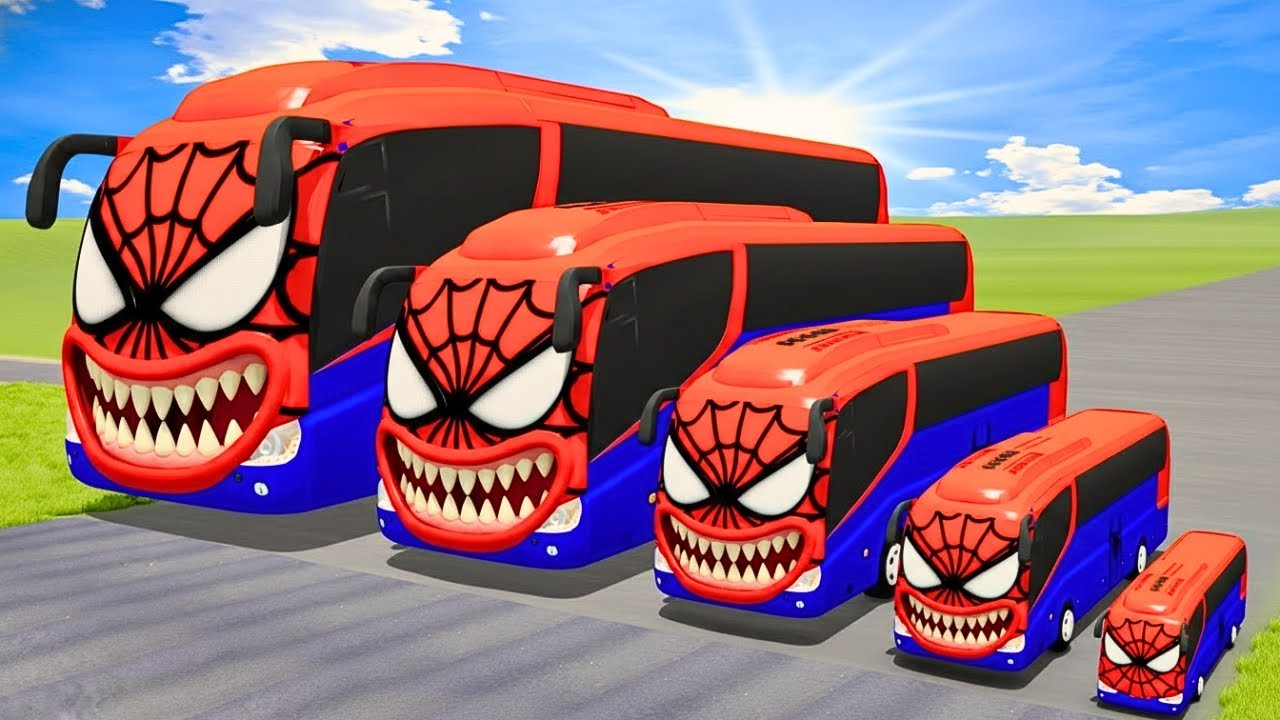 Big & Small Buses: Spider-Man vs Thomas Train | BeamNG Drive 🚍 - YouTube