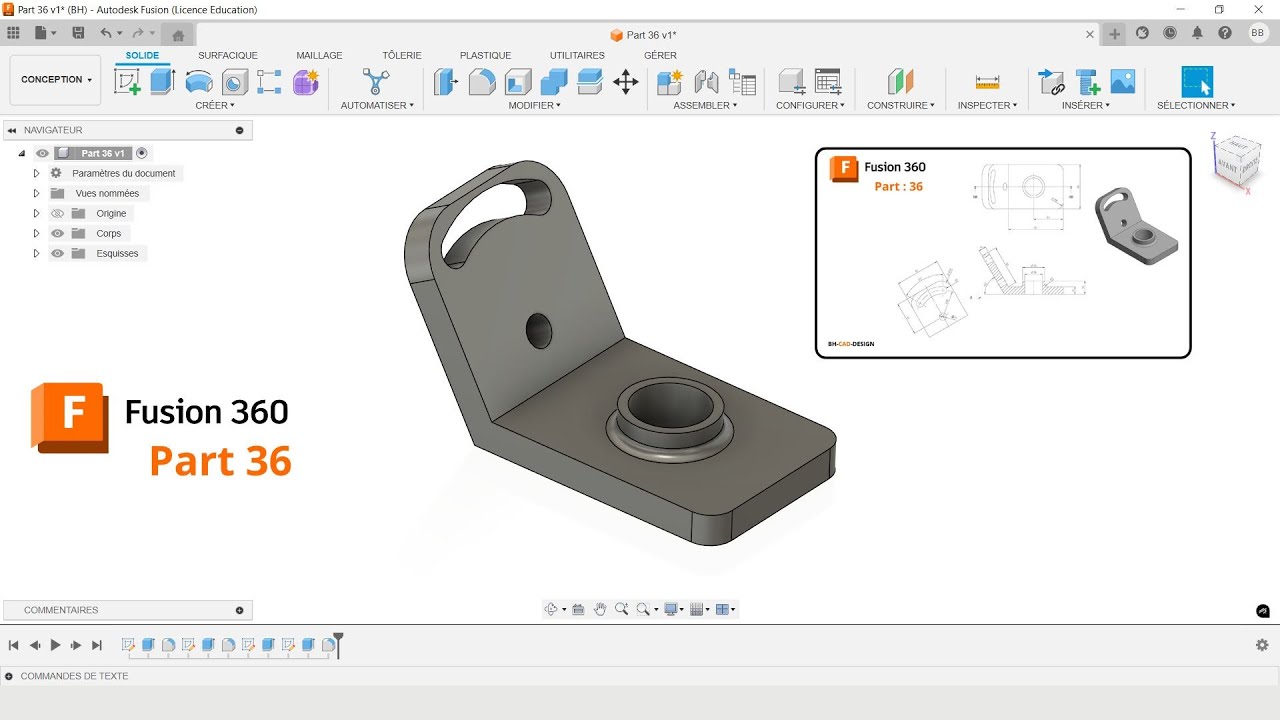 Fusion 360 tutorial 3D Modeling: Part 36 - YouTube