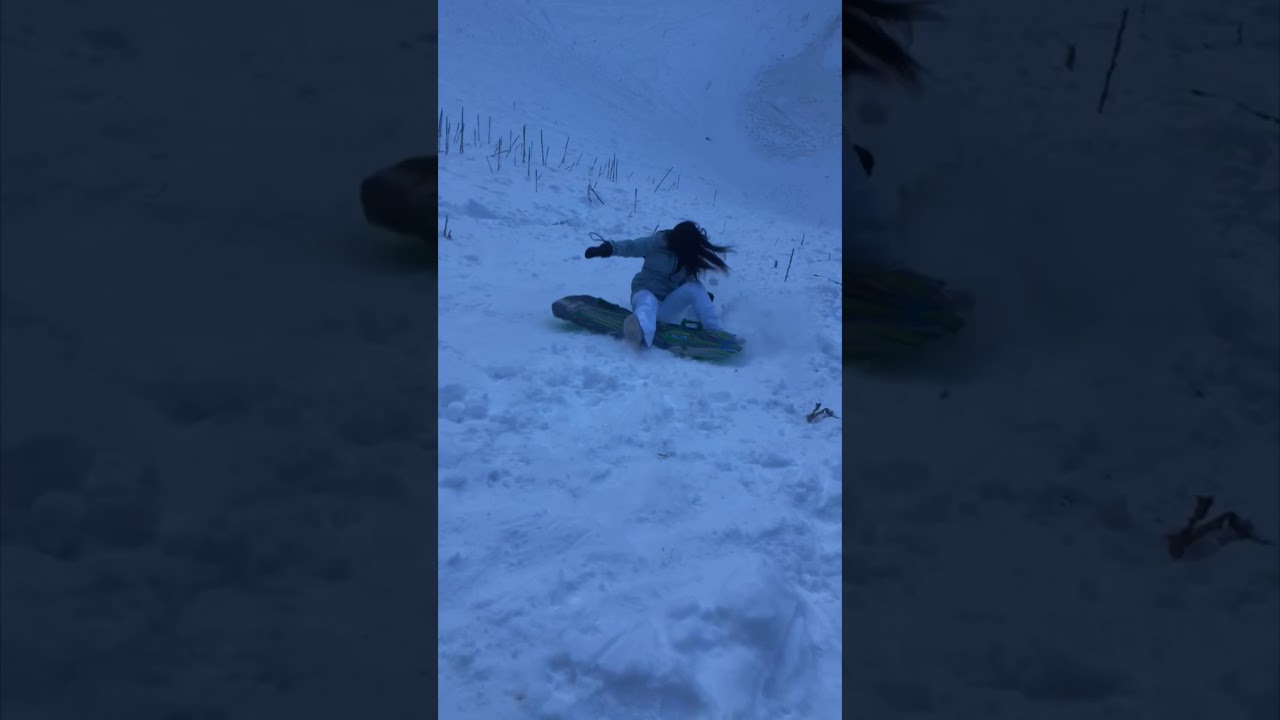 Friends build ramp in snow for sledding. - YouTube