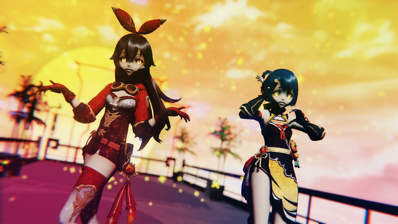 〖MMD||Genshin Impact〗Summer time! +DL ｢Amber&Xiangling｣ - YouTube
