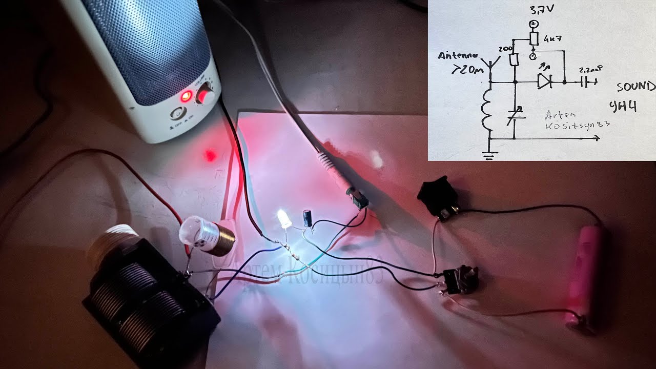 Crystal radio with LED - YouTube