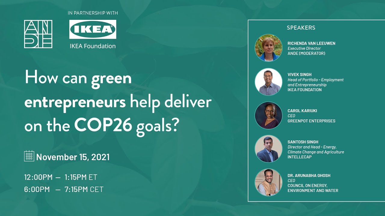 Post COP26 Virtual Event How Can Green Entrepreneurs Help Deliver on ...
