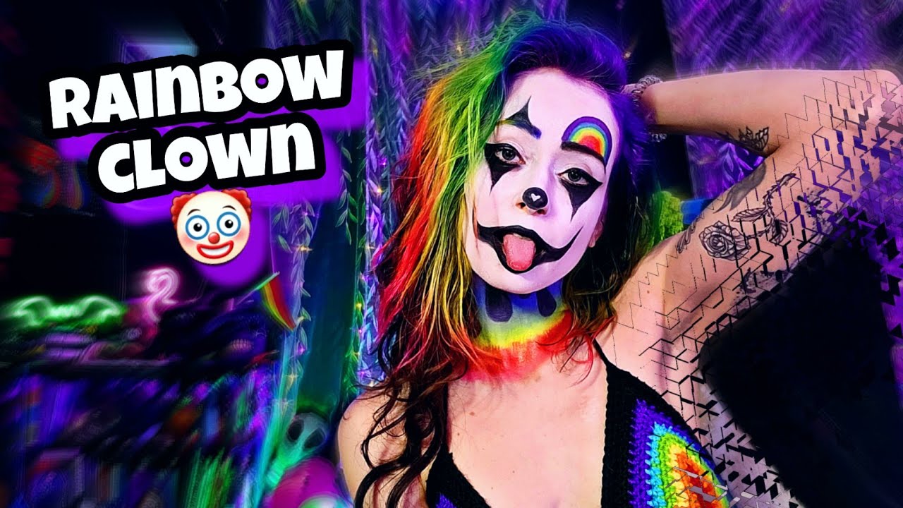 🌈🤡 Rainbow Clown Transformation! (Spooky Makeup Tutorial) - YouTube