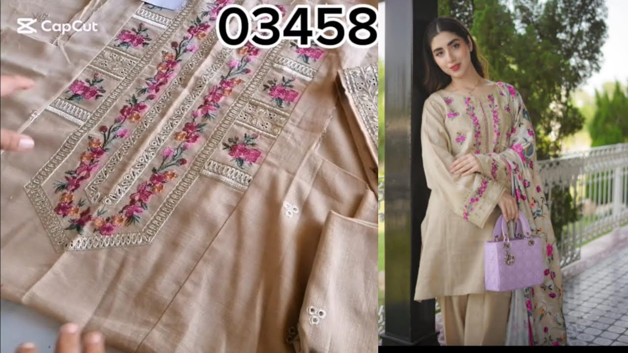 Aneela's collection luxury Patches shirts Maria b hand embellishments ...