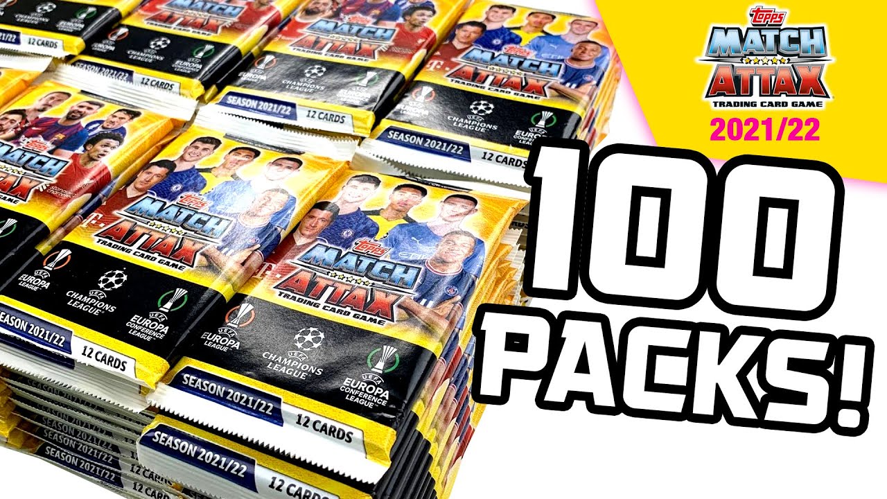 Opening *100 PACKS* of MATCH ATTAX 2021/22!! (1200 cards!!) - YouTube