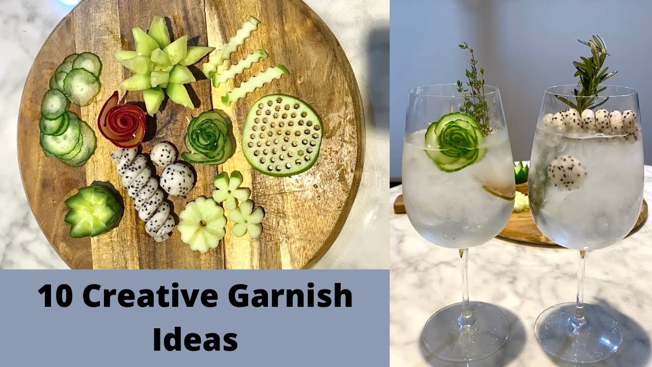 10 creative garnish ideas (cocktails) - YouTube