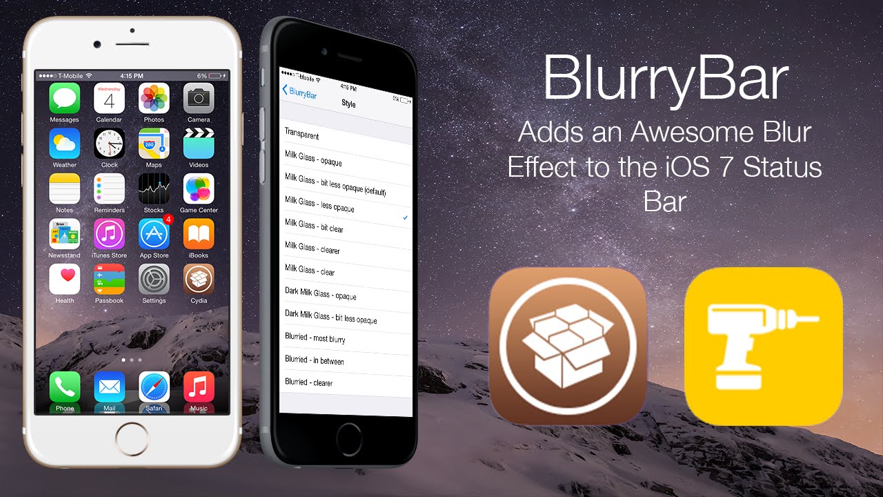 BlurryBar: Adds an Awesome Blur Effect to the iOS 7 Status Bar - YouTube