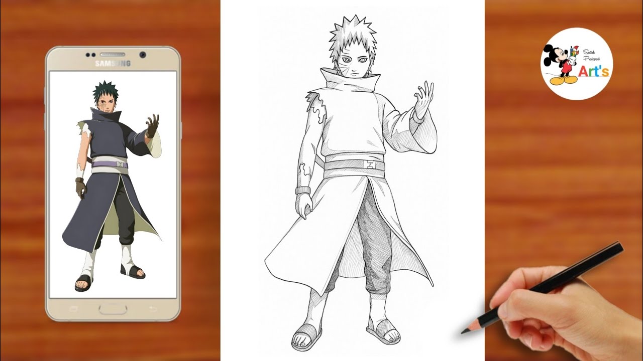 Obito Uchiha Full Body Drawing || Draw Obito From Naruto || Naruto Art ...