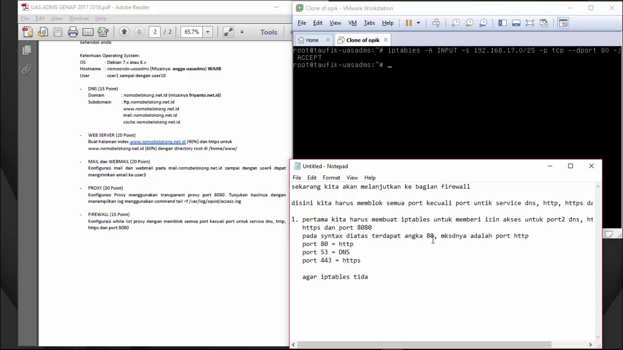 Tutorial konfigurasi Firewall pada Debian 7 - YouTube