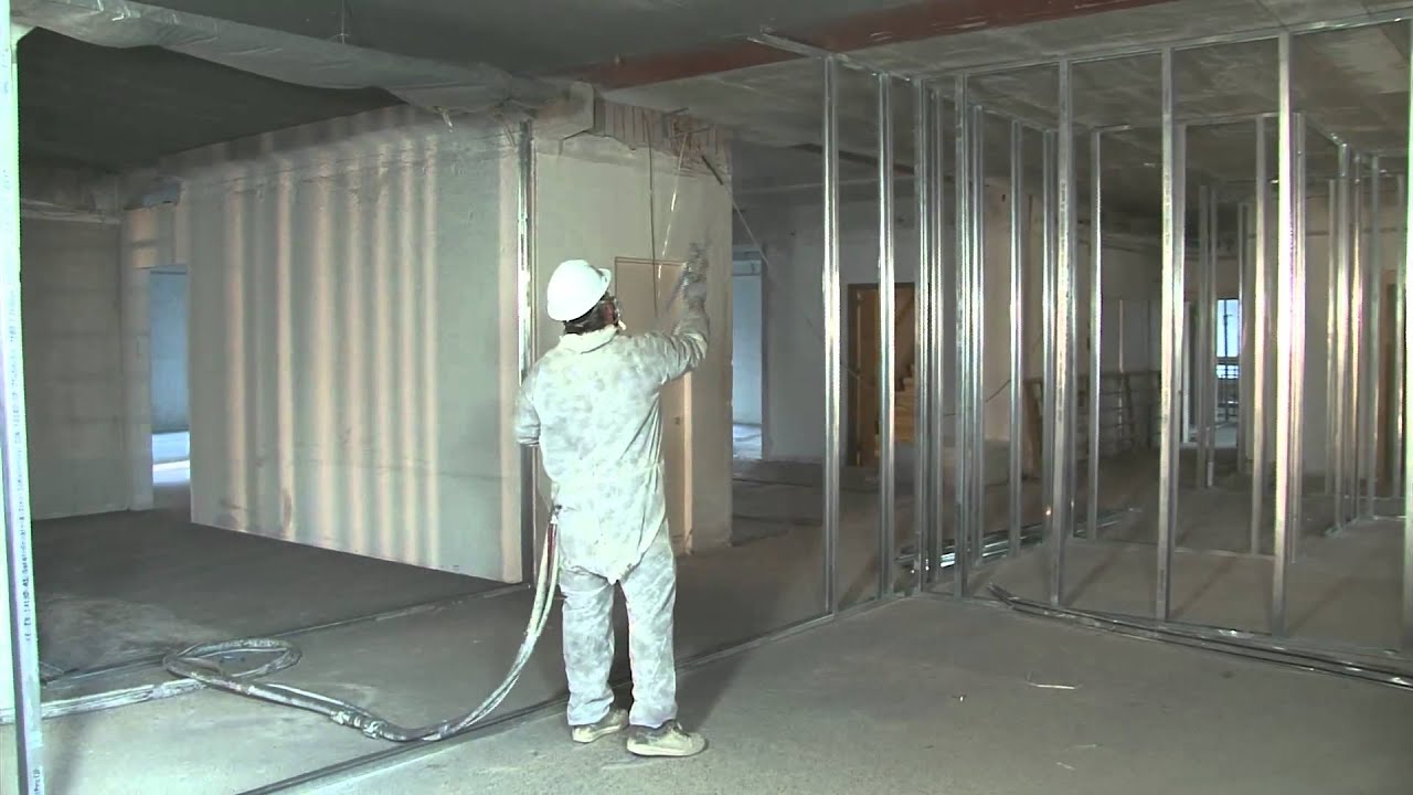 Brandwerende spuitpleister van Brandex - YouTube