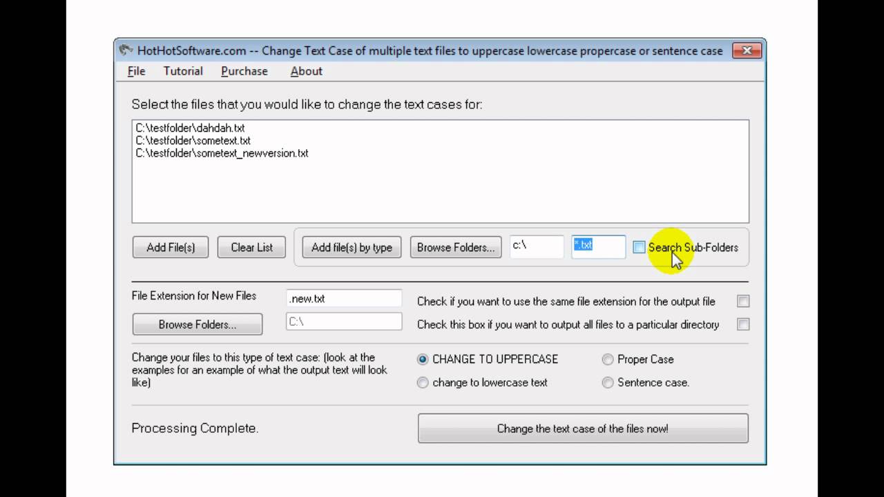 How to change the text case in multiple documents/text files - YouTube