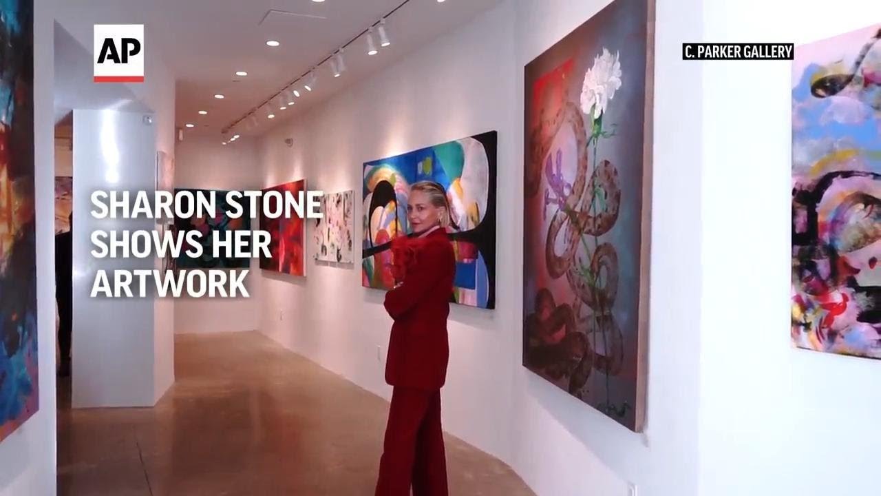 Sharon Stone shows her artwork - YouTube