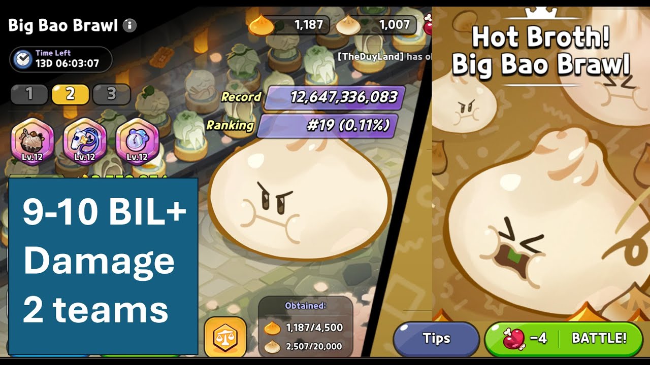 TWO TEAMS 9-10BIL DAMAGE ON HOT BROTH Big Bao Brawl!! GUIDE | Cookie ...