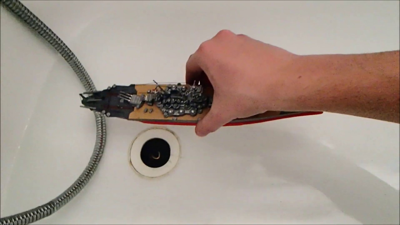 Mini Hobby Models MUSASHI - Electric engine floating test - YouTube