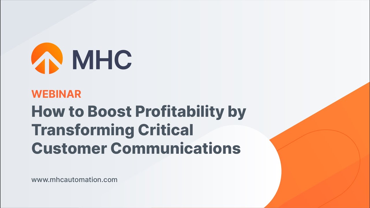 Webinar - How to Boost Profitability by Transforming Critical Customer ...