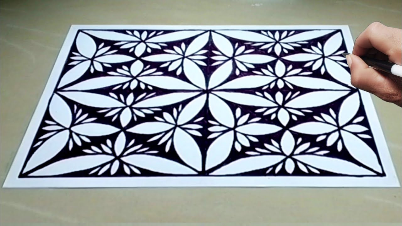 cara menggambar batik yang mudah dengan teknik geometri bangun datar ...