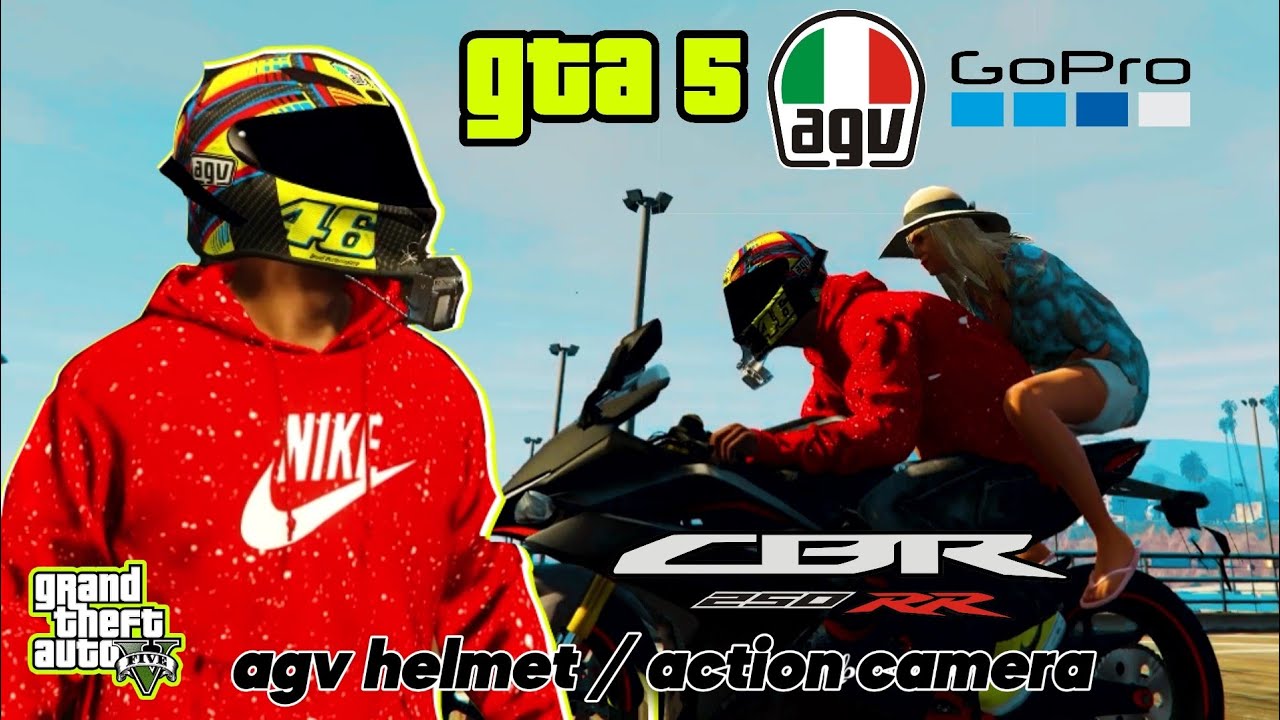 AGV HELMET🔥GOPRO🇮🇳HERO 8 🔥CBR250RR GTA 5 GAMEPLAY BIKE⛑️ - YouTube