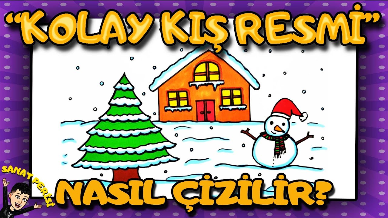 Kış Resmi Çizimi - Kardan Adam Resmi Nasıl Çizilir - YouTube