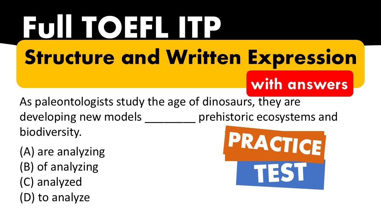 Full TOEFL Practice Structure and Written Expression with Answers | TOEFL GRAMMAR | English Quiz ...