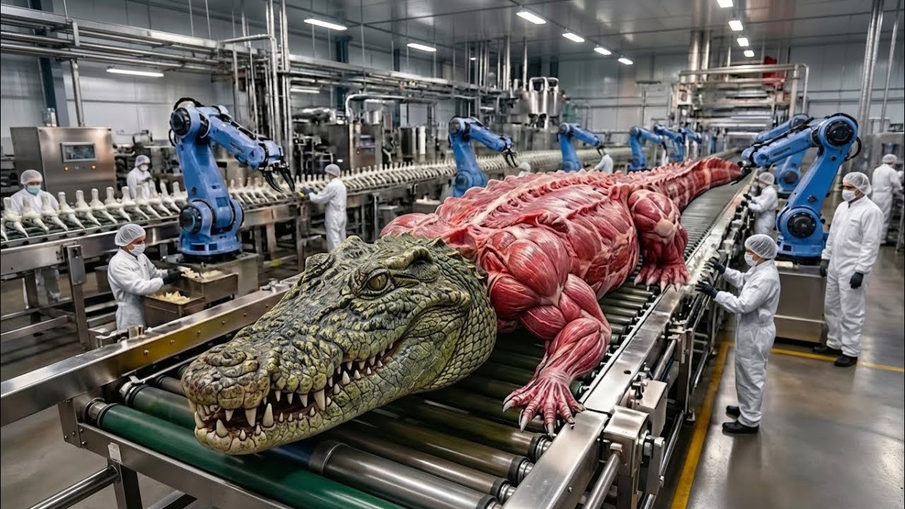 How Crocodile Meat Is Processed in Modern Factories | Full Step-by-Step ...