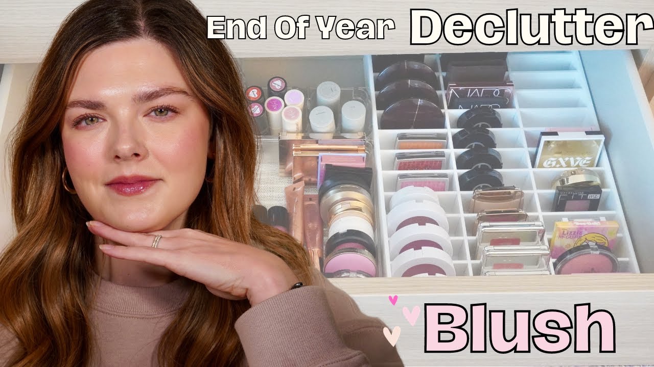 End Of Year Makeup Collection BLUSH Declutter 💕 - YouTube