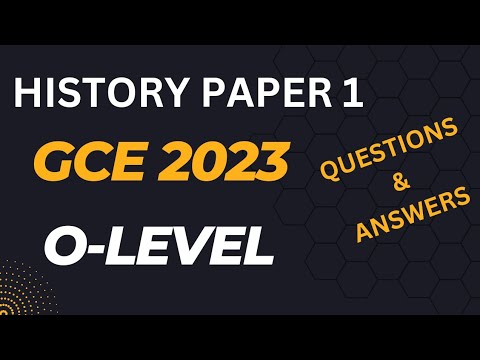 HISTORY PAPER 1 Cameroon GCE O-LEVEL 2023. PASS QUESTIONS & ANSWERS ...