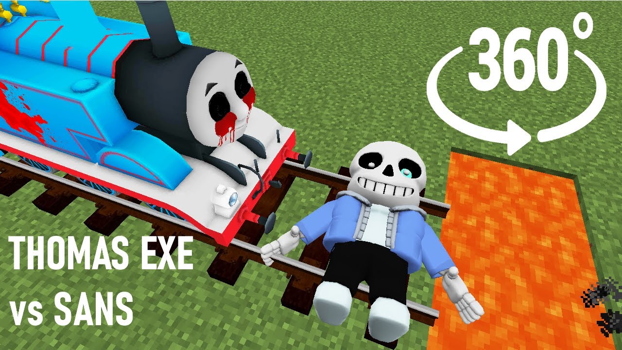 Real SANS vs THOMAS EXE in Minecraft 360° - YouTube