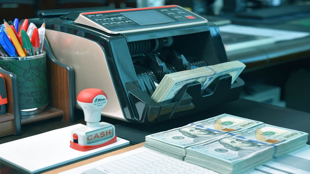 Office ASMR: Work With Me | Cash Money Counting Machine - Calculator ...