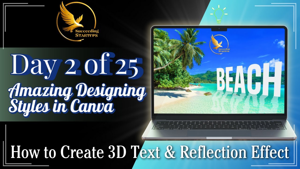 How to Create 3D Text and Reflection Effect in Canva | Easy Tutorial + Free eBook | Design like ...