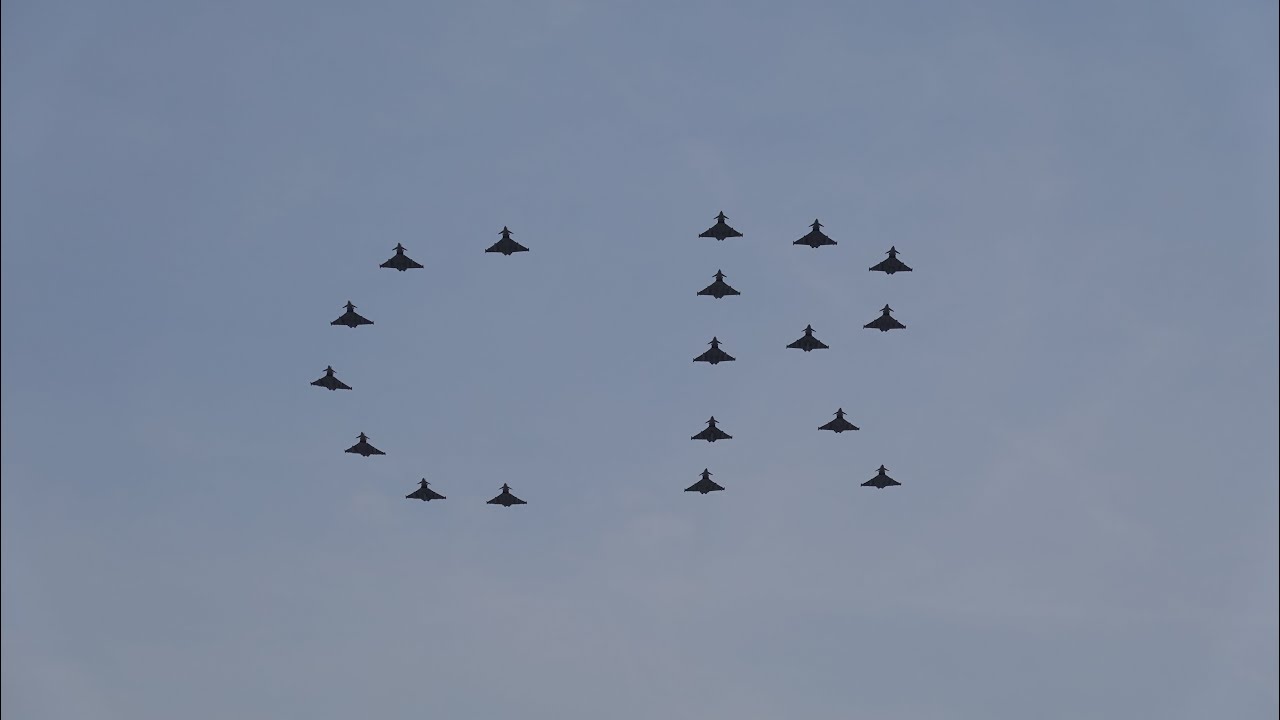 Trooping the colour flypast - YouTube