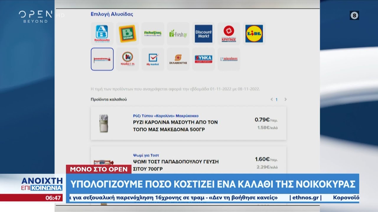 Υπολογίζουμε πόσο κοστίζει ένα καλάθι της νοικοκυράς - YouTube