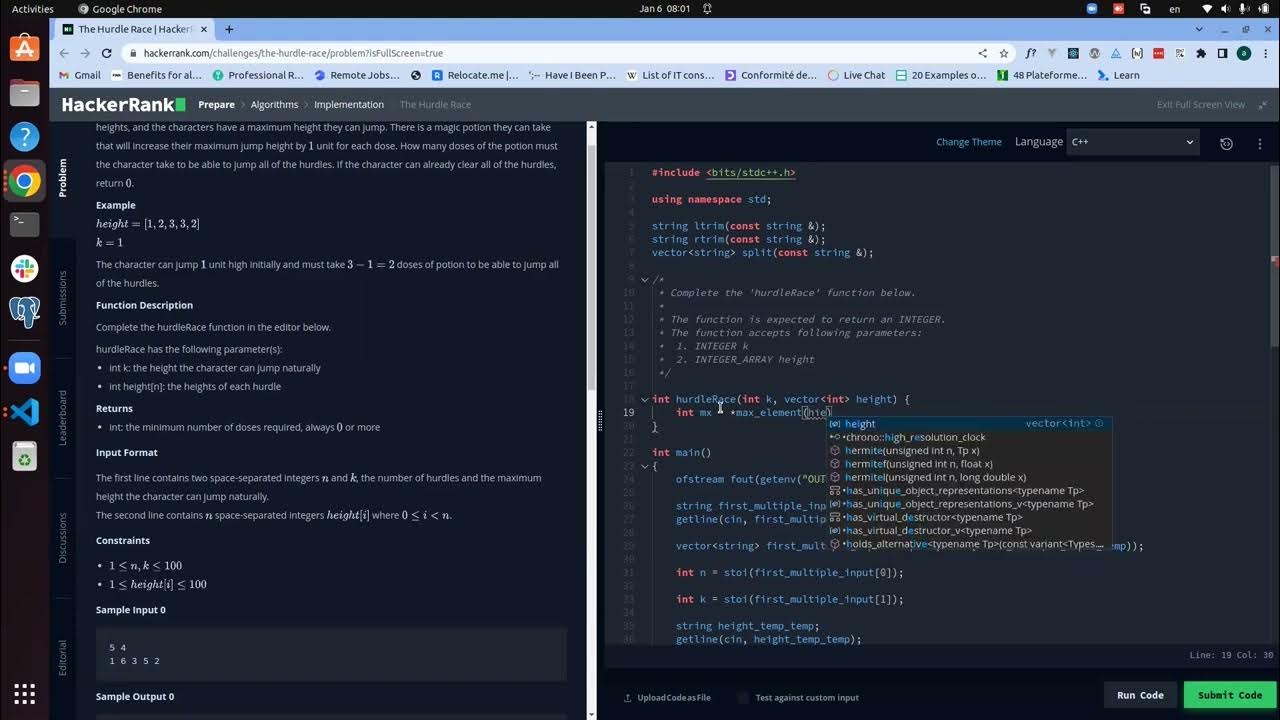 HackerRank : The Hurdle Race - YouTube