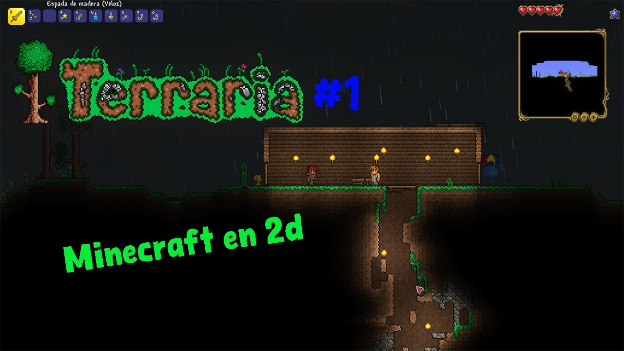 MINECRAFT EN 2D empezamos terraria #1 - YouTube
