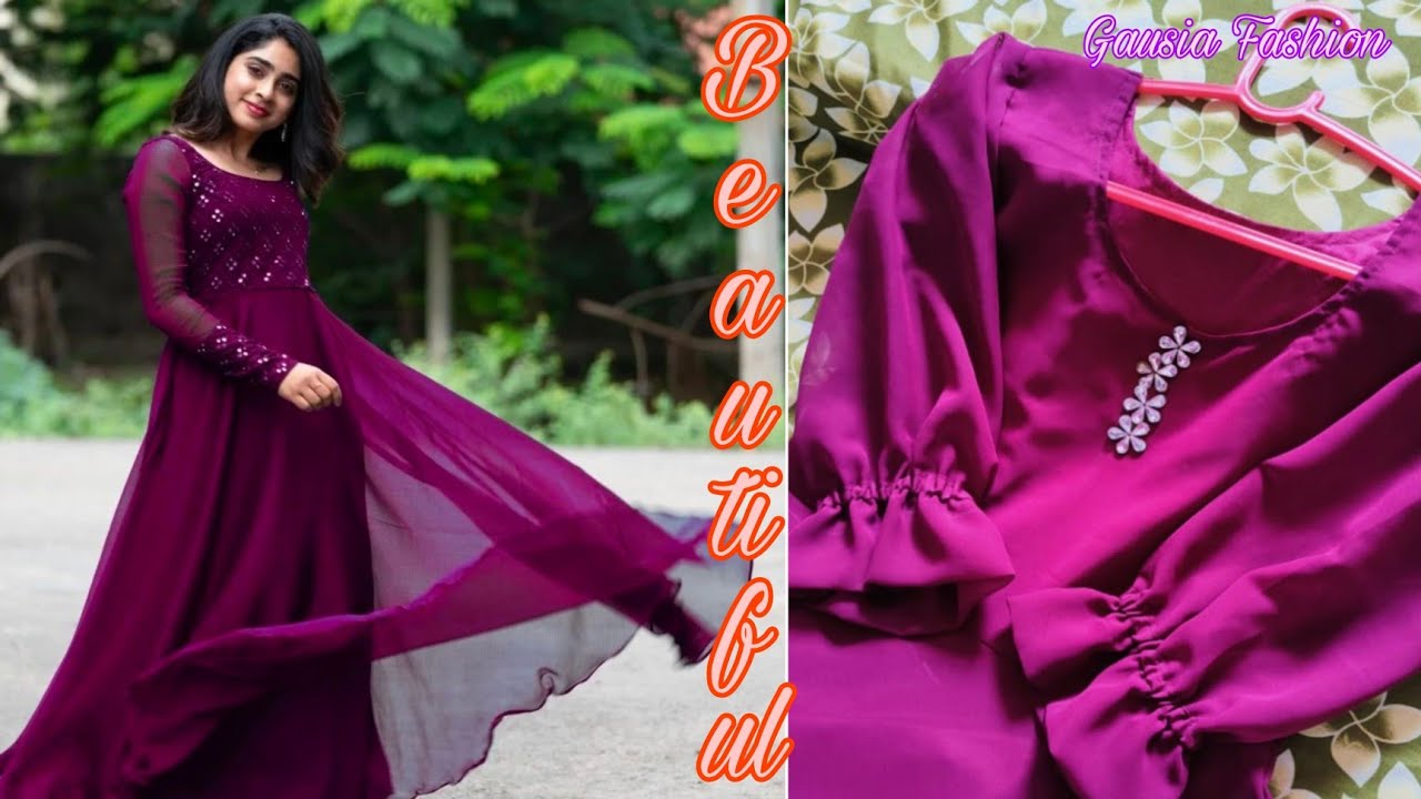 Side slit full length gown for you/Anarkali suit design/Side slit dress ...