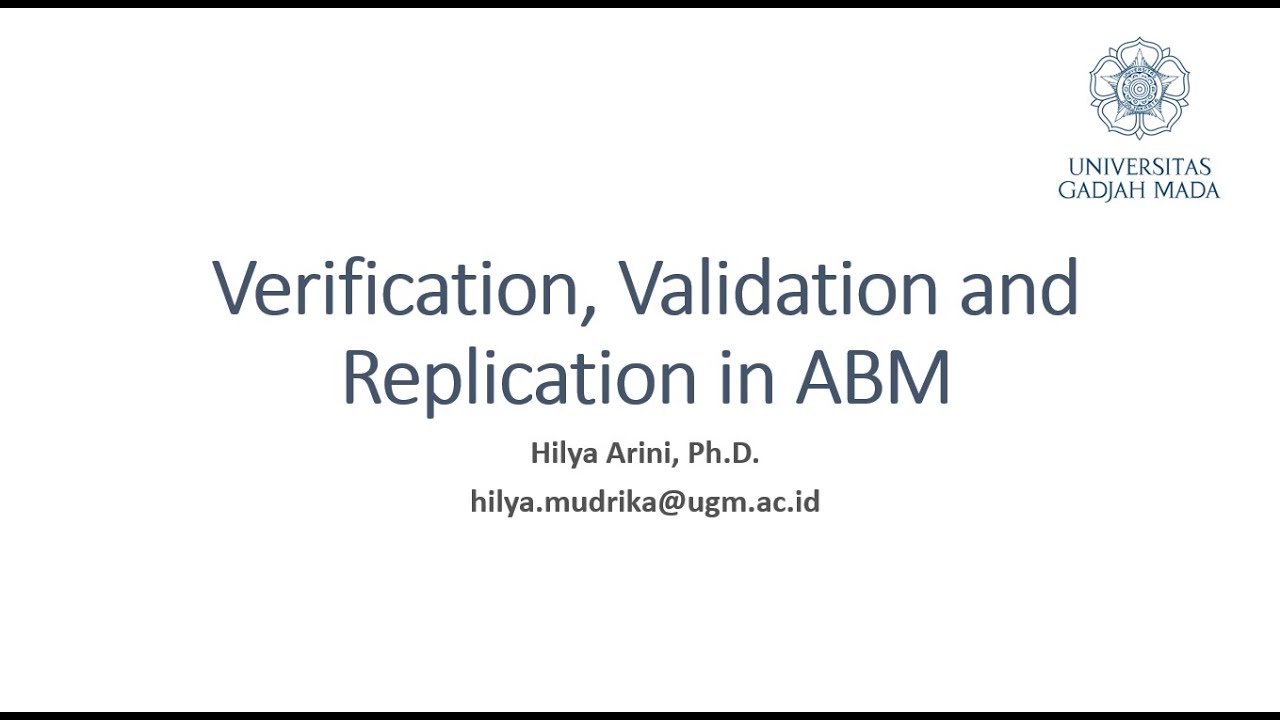 Verification, validation, and replication in ABM - YouTube