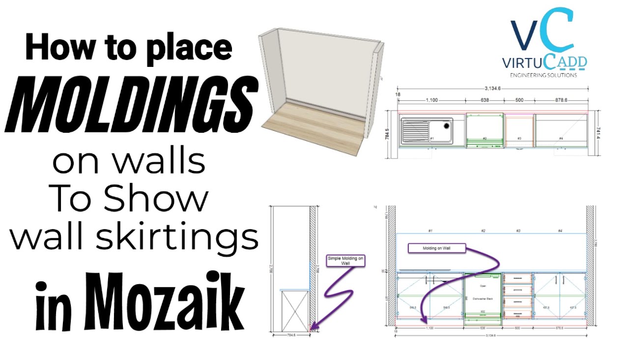 MZ11 How to Show Wall Skirting by molding feature in mozaik VIRTUCADD # ...