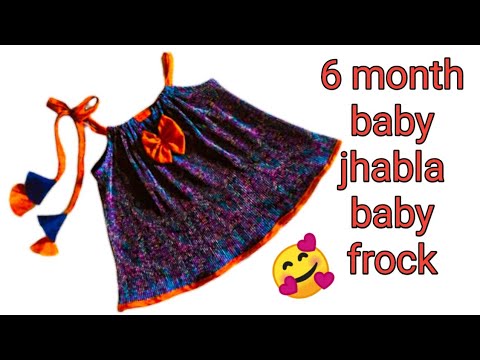 6 months baby jabala cutting and stitching/6 month baby frock - YouTube