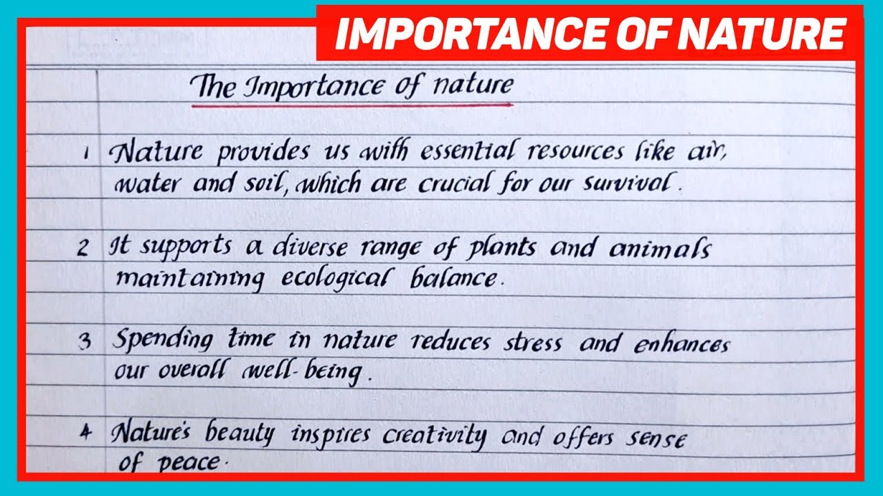 Importance of Nature 10 Lines Essay ||10 Lines Essay Importance of ...