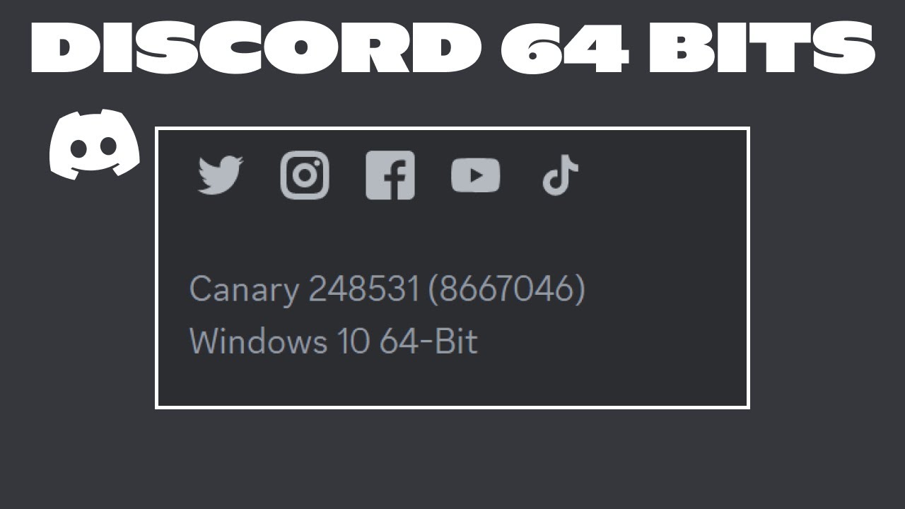 VERSÃO 64 BITS! - Discord - YouTube