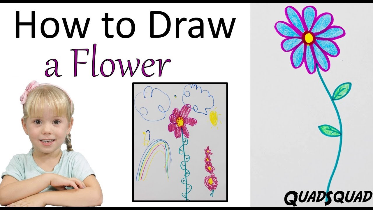 Learn to Draw a Simple Flower, for Kids! - Craft Time with Ashley - YouTube
