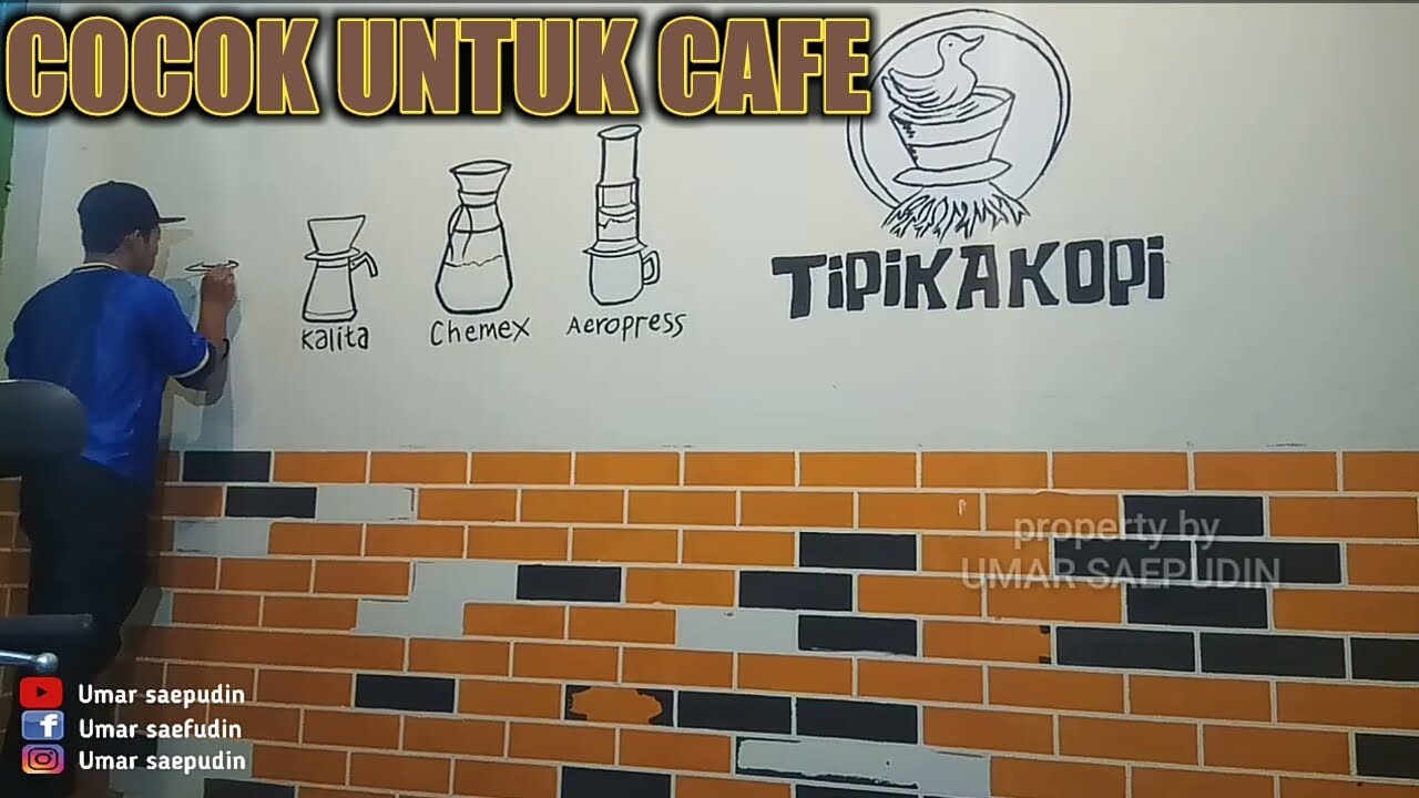 Contoh gambar di cafe dan kedai kopi || kreasi cat tembok minimalis ...