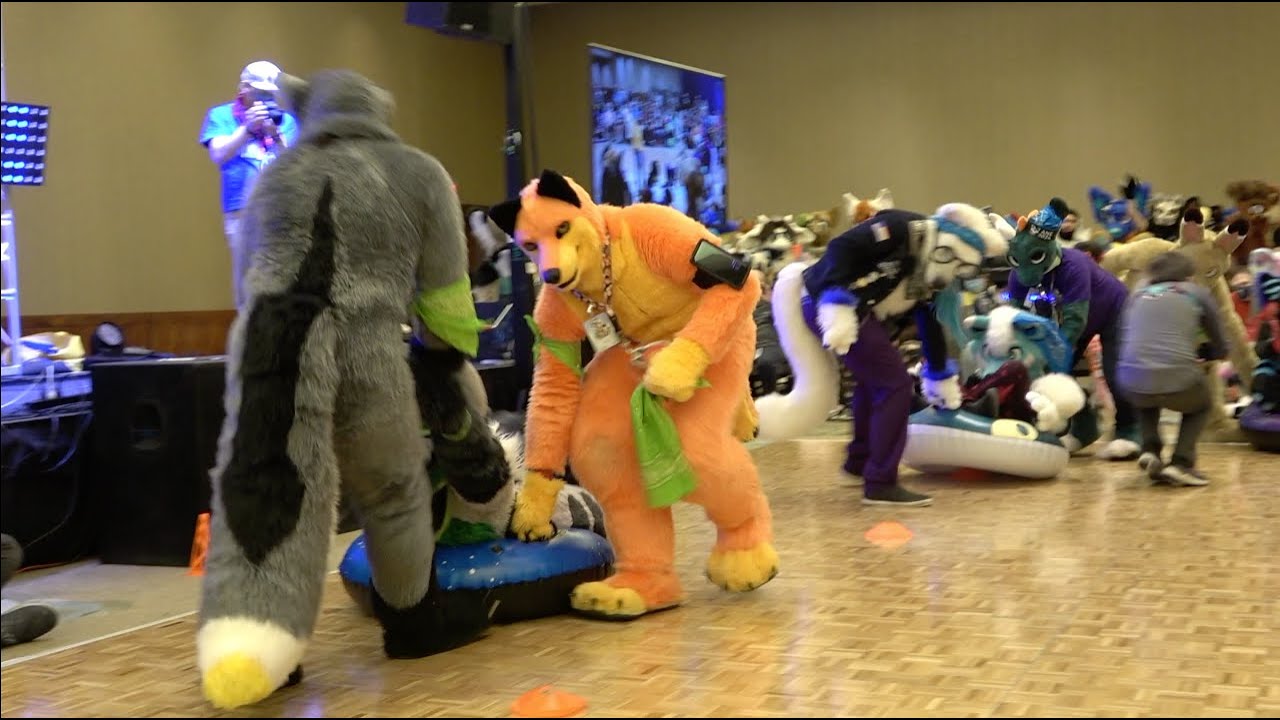 Anthro New England 2024 - Fursuit Games (Sled Race & Tug of War) - YouTube