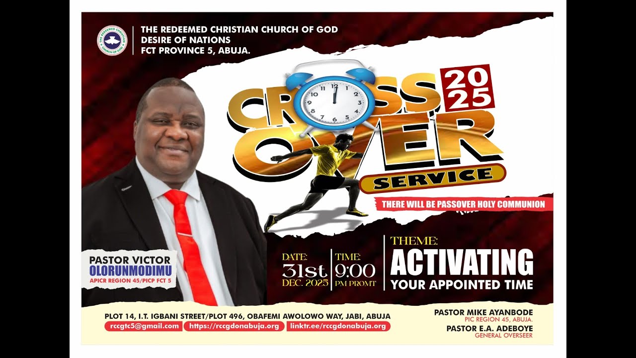 2025 CROSS OVER SERVICE TO 2026 || 31/12/2025 - YouTube