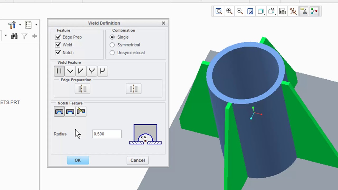 Tutorial Introduction to Welding in Creo Parametric - YouTube