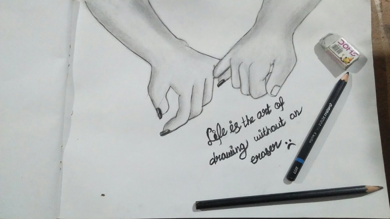 How to draw simple hands drawing - YouTube