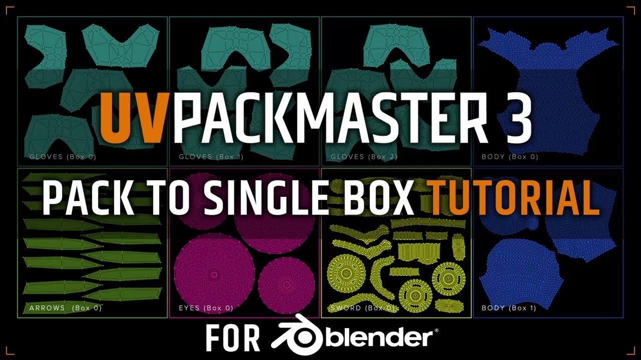 UVPackmaster 3 Blender tutorial: Groups To Tiles mode new option: Pack To Single Box - YouTube