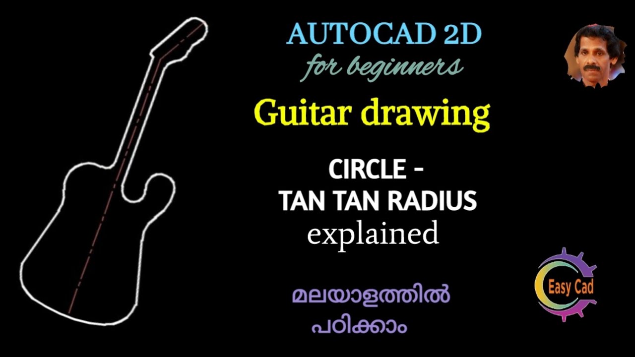 Part 11.Drawing Guitar in Autocad - YouTube