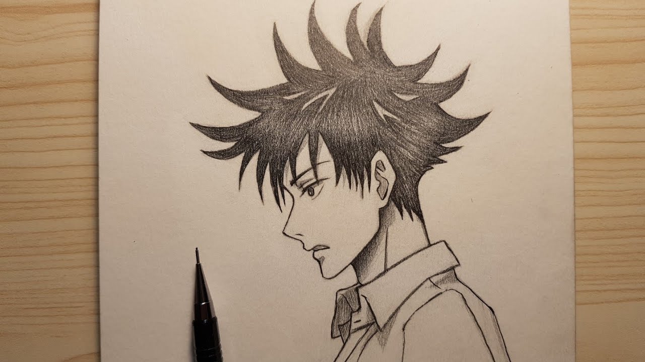 Pencil drawing / Fushiguro Megumi [Jujutsu Kaisen]주술회전 후시구로 메구미 그리기 ...