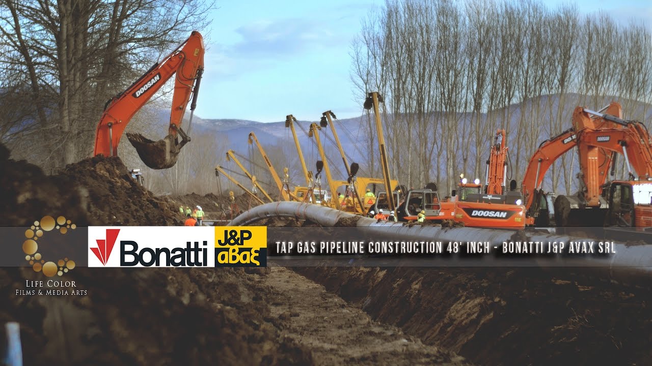 TAP Gas Pipeline Construction 48' inch - Bonatti J&P Avax srl - YouTube